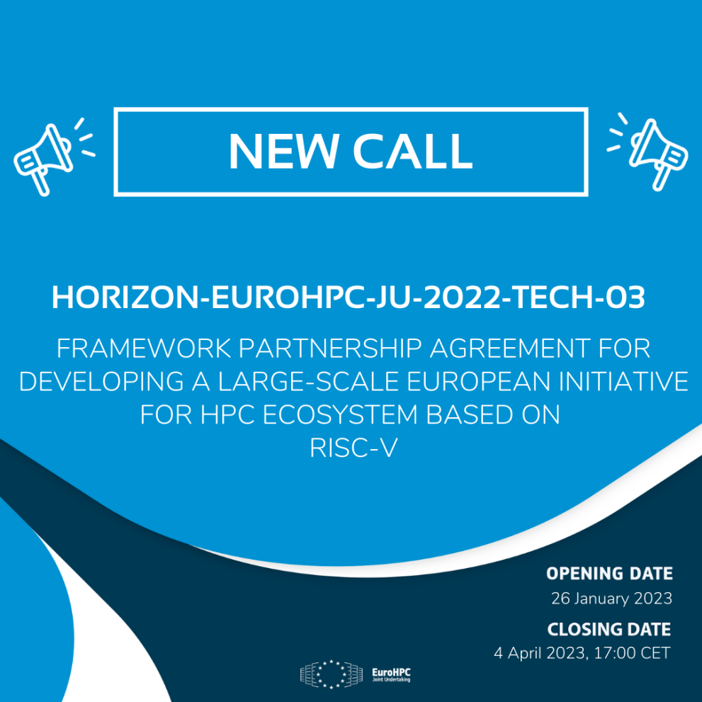 New Call For Developing An Hpc Ecosystem Based On Risc V Eurohpc Ju